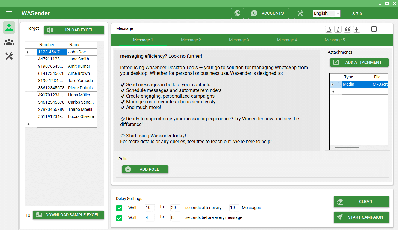 WASender WhastApp BulK Message Sender Try it free